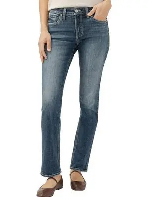 SILVER JEANS CO. Suki Curvy Mid Rise Straight Leg Jeans - Isles