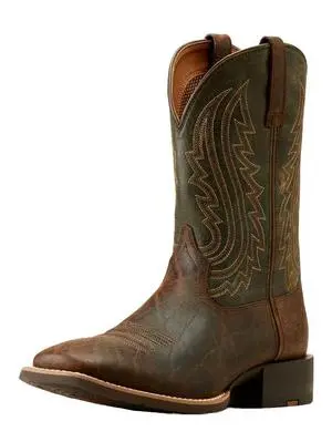 Ariat Sport Big Country Wide Square Toe Cowboy Boot - Mahogany Elephant/forest