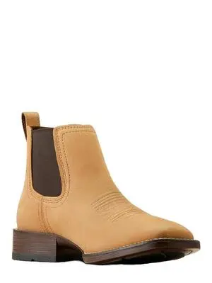 Ariat Booker Ultra Square Toe Western Chelsea Boot - Almond Brown