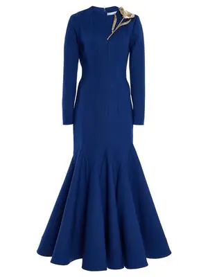 Carolina Herrera Wool-blend Midi Dress - Navy
