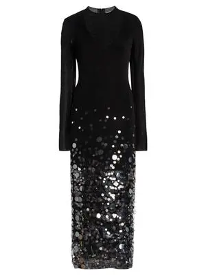 Carolina Herrera Paillette-embellished Knit Midi Dress - Black