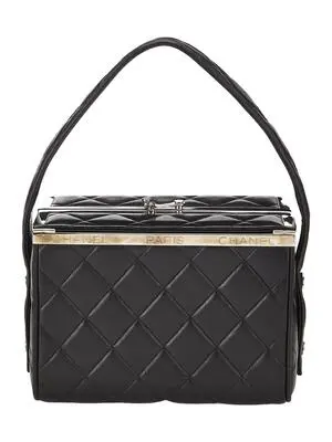 Chanel Quilted Lambskin Box Vanity - Black