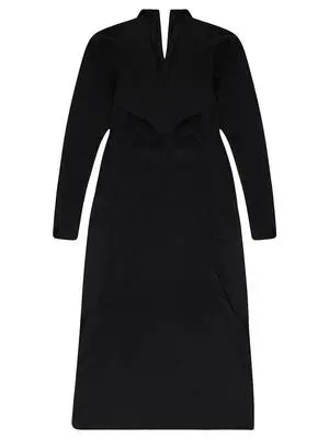 LANVIN Long-sleeve Draped Midi Formal Dress - Black