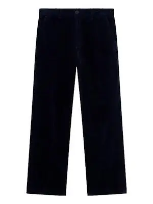 The Kooples Corduroy-textured Wide-leg Stretch-cotton Trousers - Navy