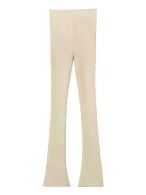 Ermanno Scervino Ribbed Split-hem Leggings - Neutrals