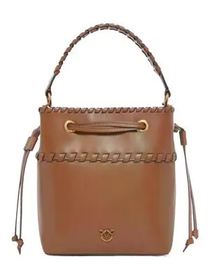 Pinko Leather Bucket Bag - Brown