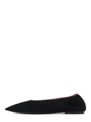 Bimba Y Lola Pointed-toe Suede Flat Pumps - Black