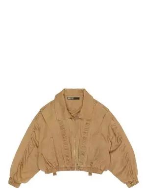 Bimba Y Lola Ruched Zip-front Jacket - Brown