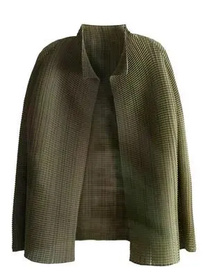 Issey Miyake Wooly Pleats 58 Collared Top - Green