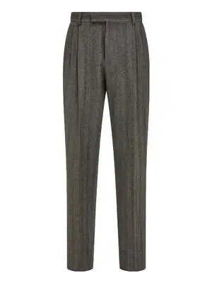 FERRAGAMO Chevron Tailored Trousers - Red