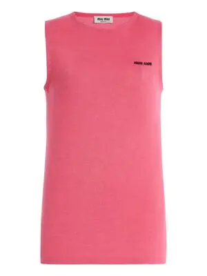 Miu Miu Cashmere And Silk Sleeveless Sweater - Pink
