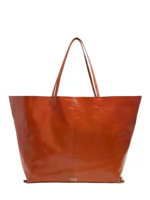 Bimba Y Lola Leather Maxi Tote Bag - Orange
