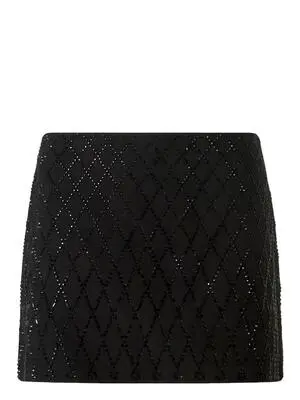 Pinko Rhinestone-embellished Fitted Skirt - Black