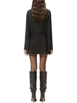 PINKO Rhinestone-Embellished Fitted Skirt