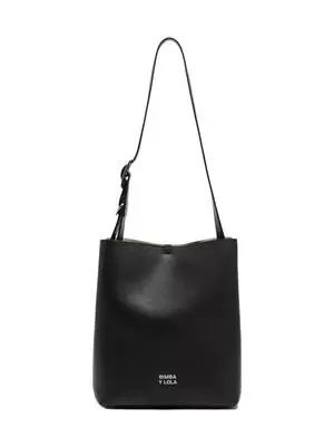Bimba Y Lola Leather Carlino Shoulder Bag - Black