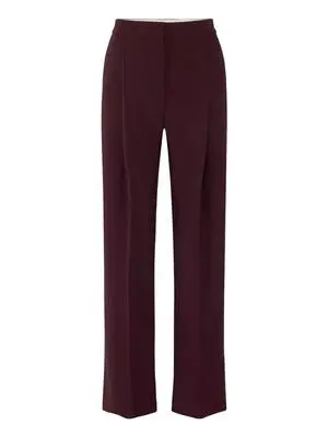 Elisabetta Franchi Pleated Straight-leg Trousers - Red