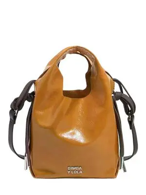 Bimba Y Lola Paper Leather Mini Tote Bag - Brown