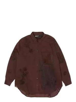 Bimba Y Lola Embroidered Fringe Shirt - Brown