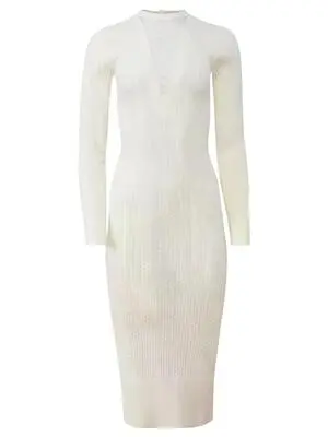 Fleur Du Mal Quinn Cable-knit Midi Dress - Neutrals