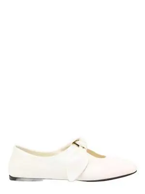 CO COLLECTION Bow-Embellished Leather Flats