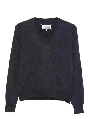 MAISON MARGIELA V-neck Sweater - Blue