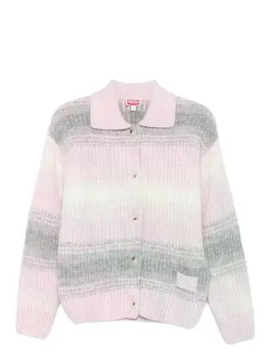 Kenzo Striped Wool-blend Cardigan - Pink