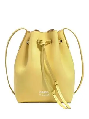 Bimba Y Lola Leather Bucket Bag With Drawstring Closure - Yellow