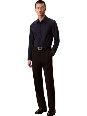 Calvin Klein Cotton Stretch Poplin Slim Button-down Shirt - Dark Sapphire