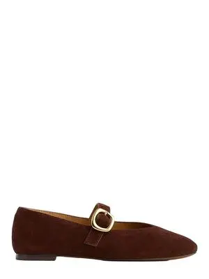 Madewell Remy Suede Mary Jane Flats - Chocolate Raisin