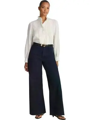 Madewell The Curvy Wide-leg Pant In Garment-dyed Twill - Midnight Navy