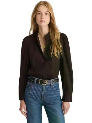 Madewell Puff-sleeve Button-up Shirt - Molasses