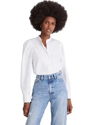 Madewell Puff-sleeve Button-up Shirt - White
