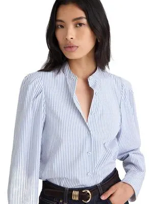 Madewell Puff-sleeve Button-up Shirt - Hydrangea