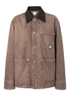 Bottega Veneta Appliquéd Suede-trimmed Denim Jacket - Brown