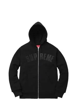 Supreme Arc Logo Thermal Zip Up Sweatshirt - Black