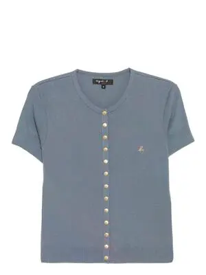 AGNÈS B. Logo-embroidered Top - Blue