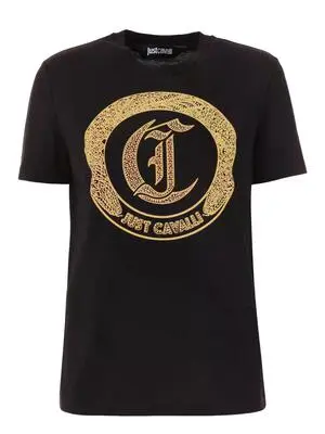 Just Cavalli Logo-embellished T-shirt - Black