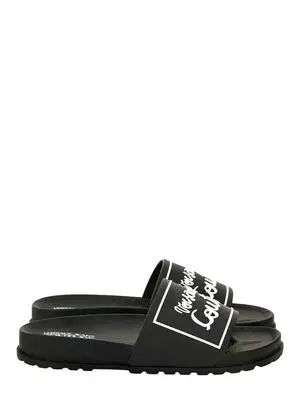 Versace Logo-plaque Slides - Black