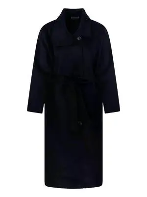 THE DYNAMIS STUDIO Belted Wrap Coat - Blue