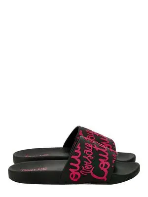 Versace Logo-print Slides - Black