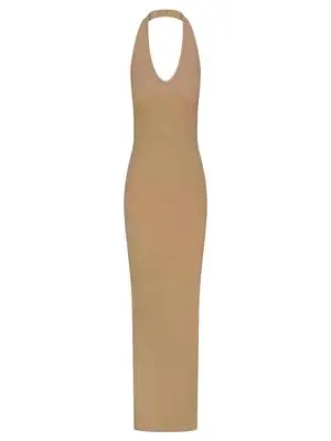 Eterne Halter Maxi Dress - Neutrals