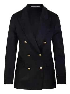 Tagliatore Double-breasted Blazer With Gold Buttons - Blue