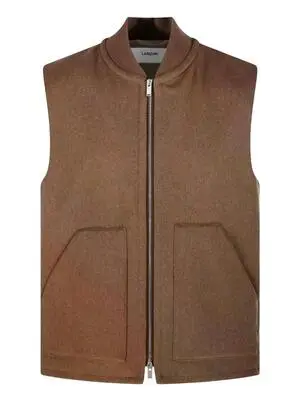 LARDINI Zip-front Gilet With Pouch Pockets - Brown