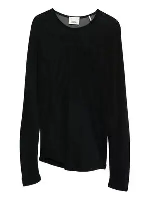 Isabel Marant Sheer-panel Long-sleeve Top - Black