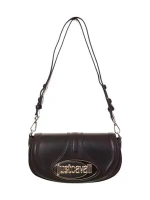 Just Cavalli Shoulder Bag With Logo Plaque - Black