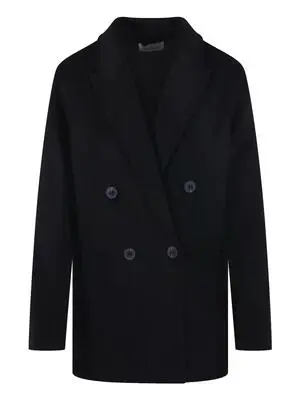 THE DYNAMIS STUDIO Double-breasted Wool Coat - Black