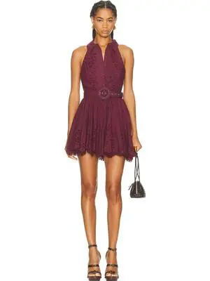 Hemant & Nandita Mahi Belt Short Dress - Burgundy