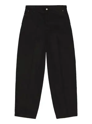 LEMAIRE Heavy Denim Maxi Barrel Workwear Pants - Black