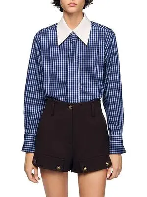 Sandro Checkered Shirt - Blue/black