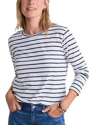 Vineyard Vines Long Sleeve Crewneck Tee B.stripe - White/navy